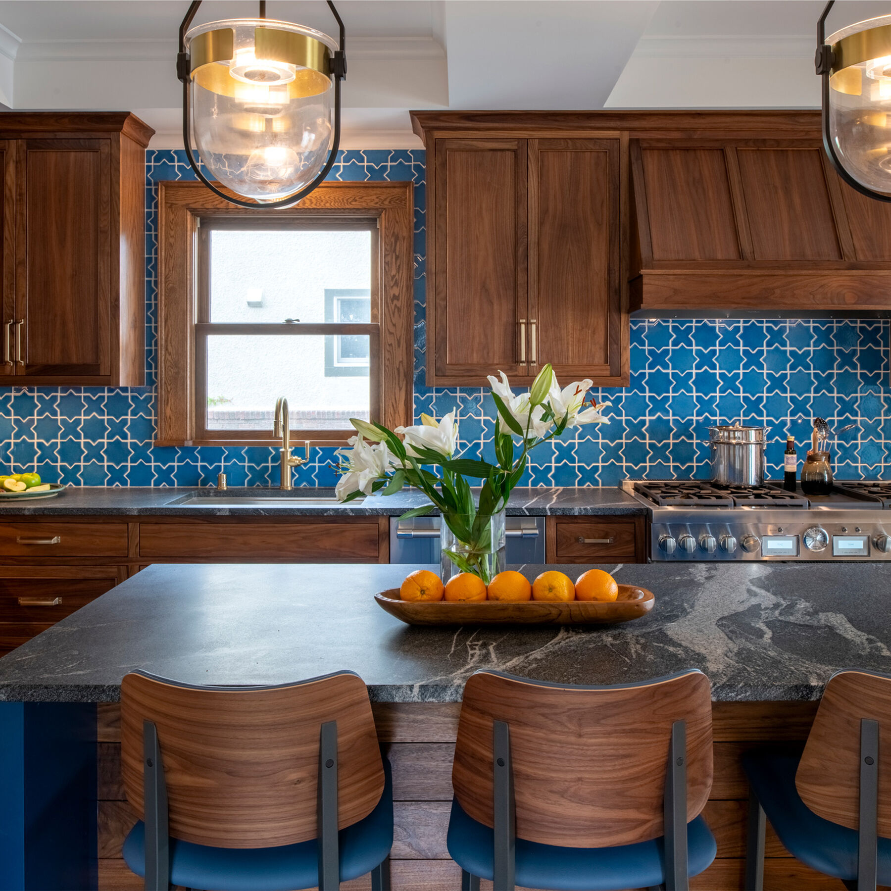 Star and Cross Traditional Kitchen Backsplash | Fireclay Tile