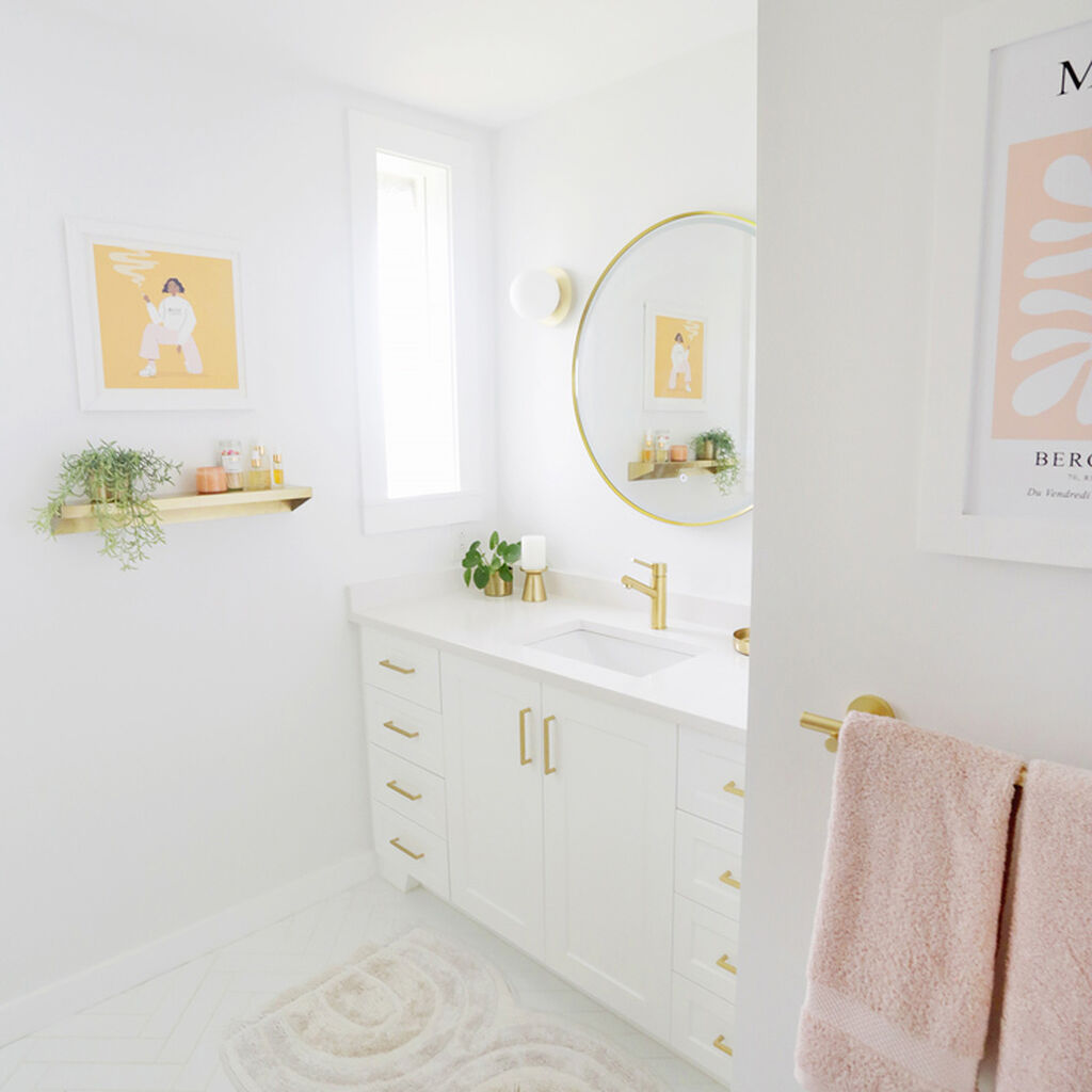 Laura Gummerman: Modern Pink Bathroom Before and After | Fireclay Tile