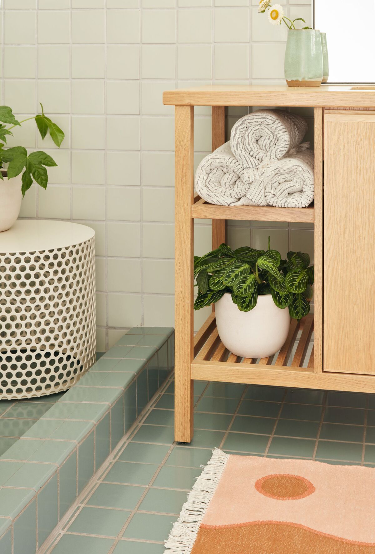 Scandi-Inspired Bathroom with Color Block Tile | Fireclay Tile