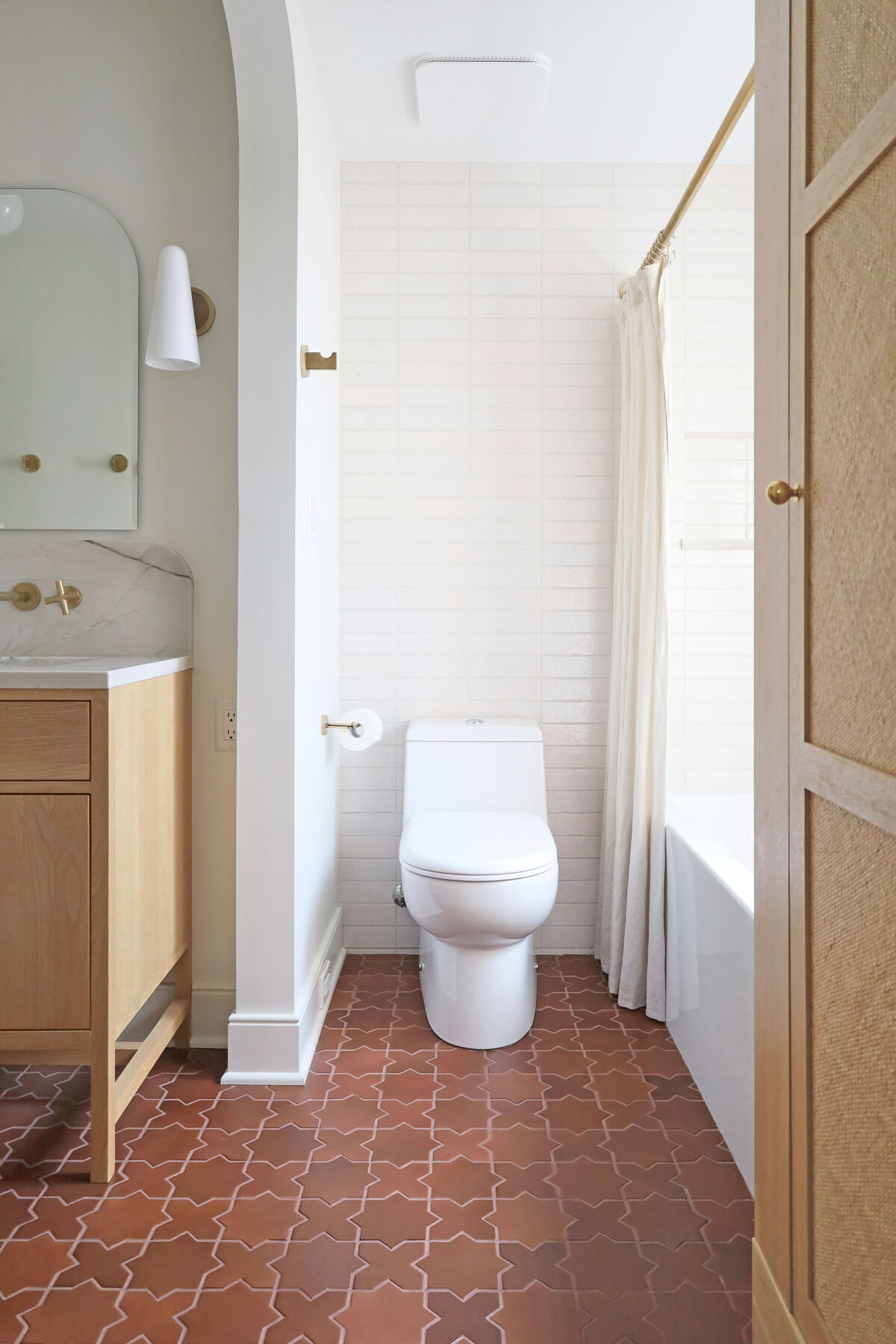 Antique Mini Star and Cross Bathroom Floor Tile | Fireclay Tile