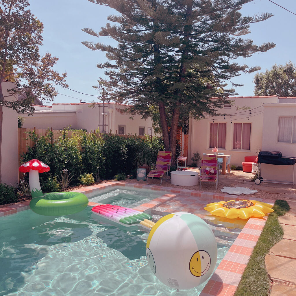 Samantha Klein: Checkered Pink Pool Tile | Fireclay Tile