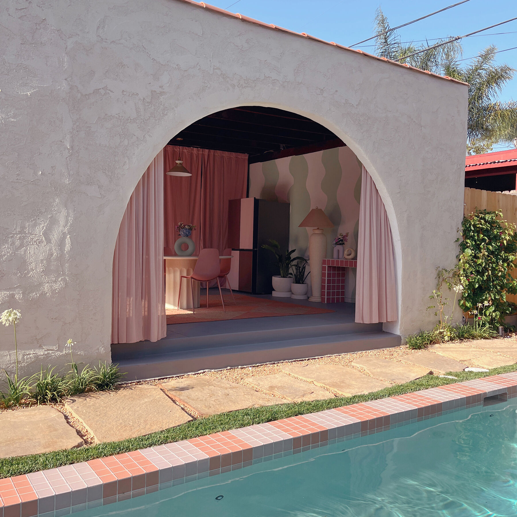Samantha Klein: Checkered Pink Pool Tile | Fireclay Tile