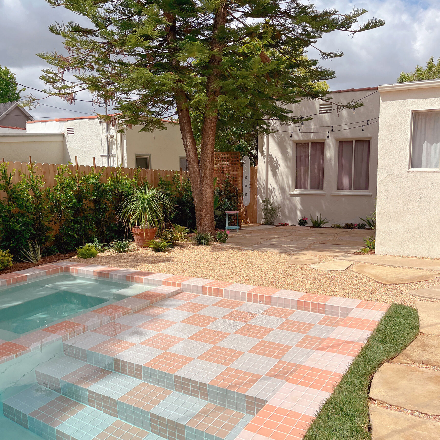 Samantha Klein: Checkered Pink Pool Tile | Fireclay Tile