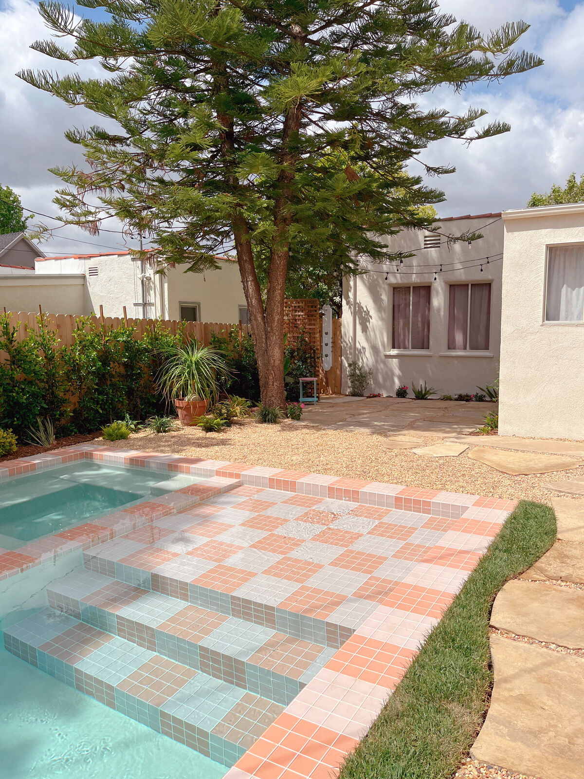 Samantha Klein: Checkered Pink Pool Tile | Fireclay Tile