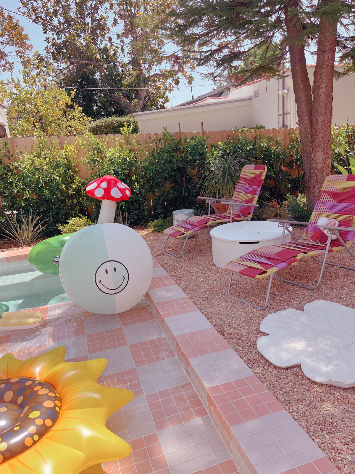 Samantha Klein: Checkered Pink Pool Tile | Fireclay Tile