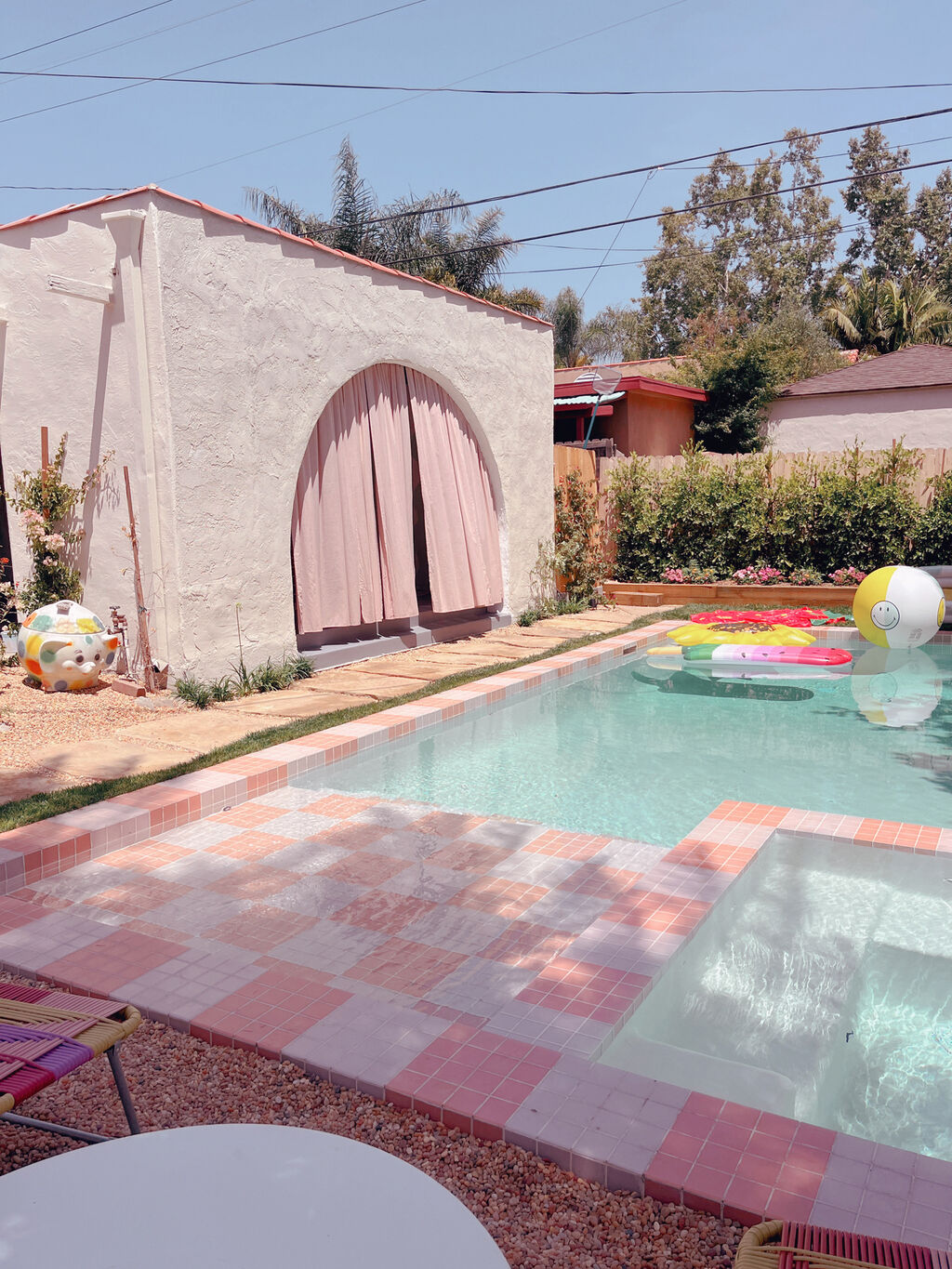 Samantha Klein: Checkered Pink Pool Tile | Fireclay Tile