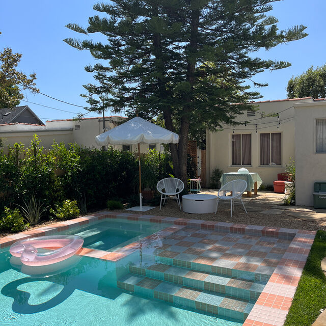 Samantha Klein: Checkered Pink Pool Tile | Fireclay Tile