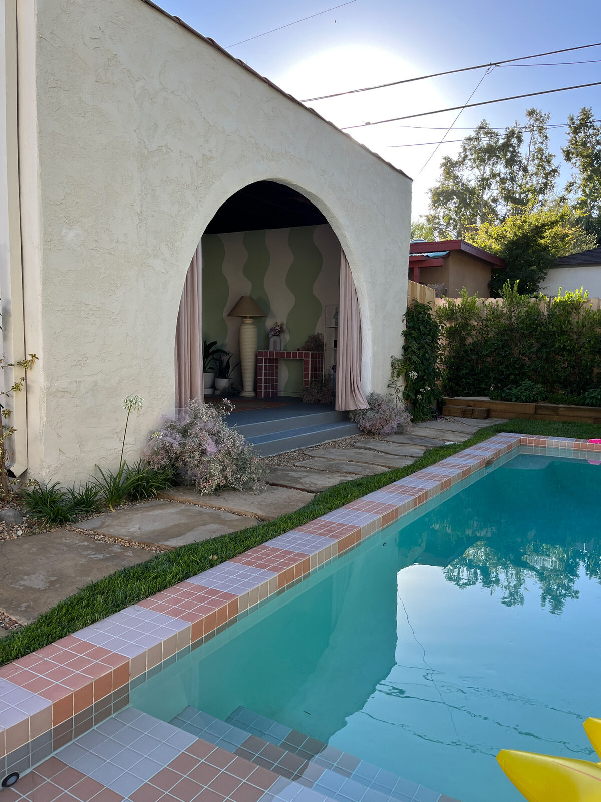 Samantha Klein: Checkered Pink Pool Tile | Fireclay Tile