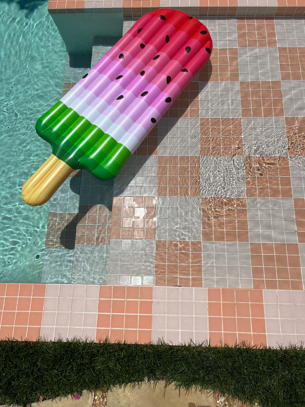 Samantha Klein: Checkered Pink Pool Tile | Fireclay Tile