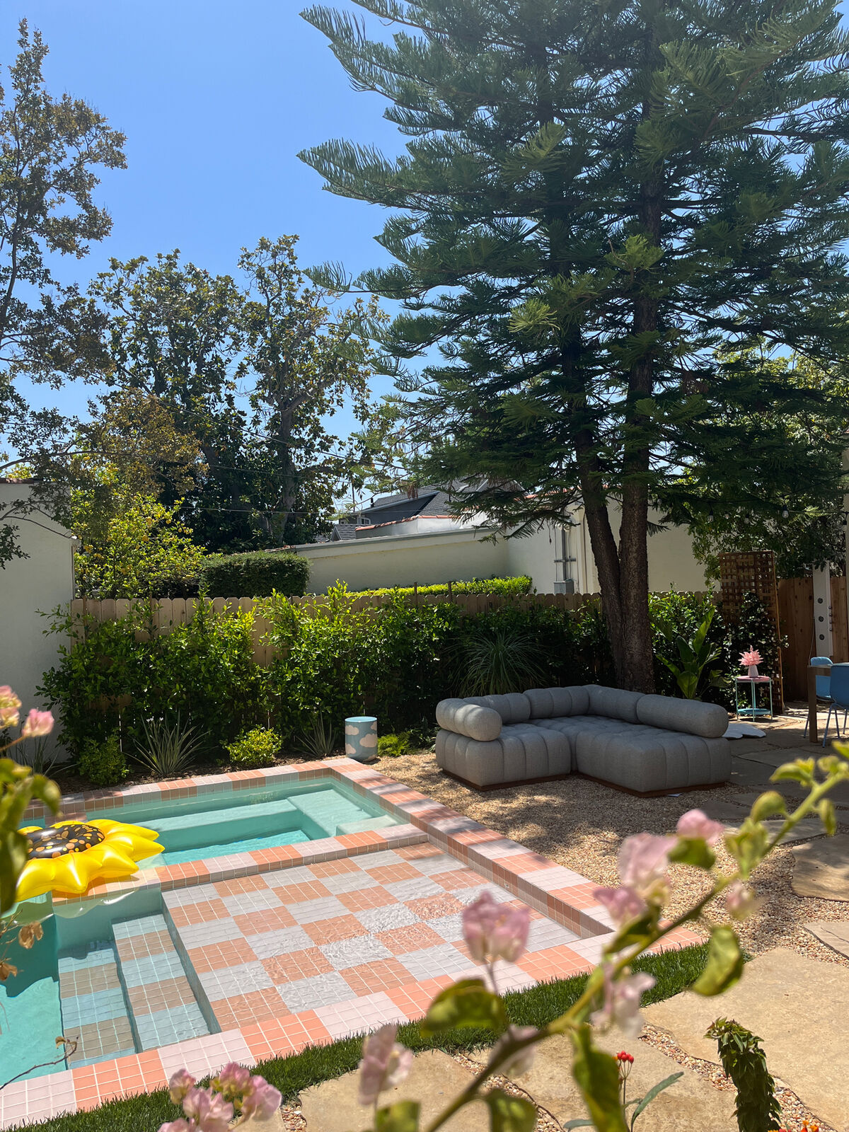 Samantha Klein: Checkered Pink Pool Tile | Fireclay Tile