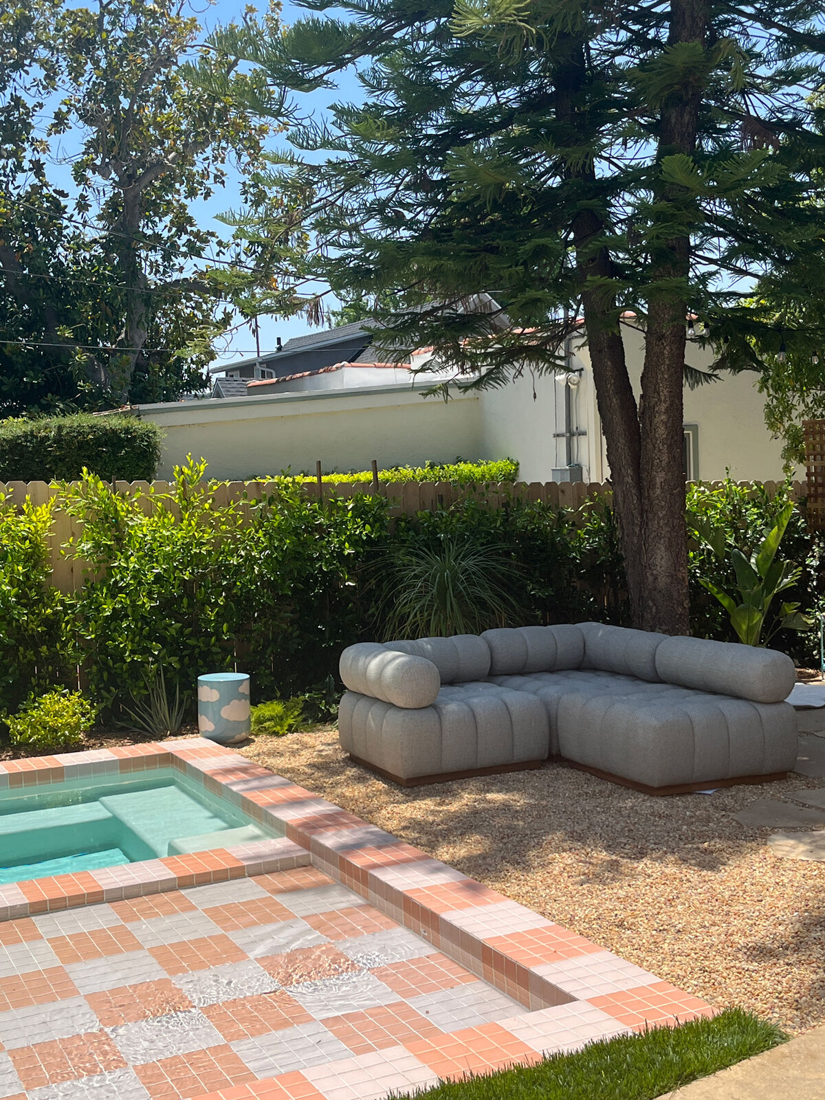 Samantha Klein: Checkered Pink Pool Tile | Fireclay Tile