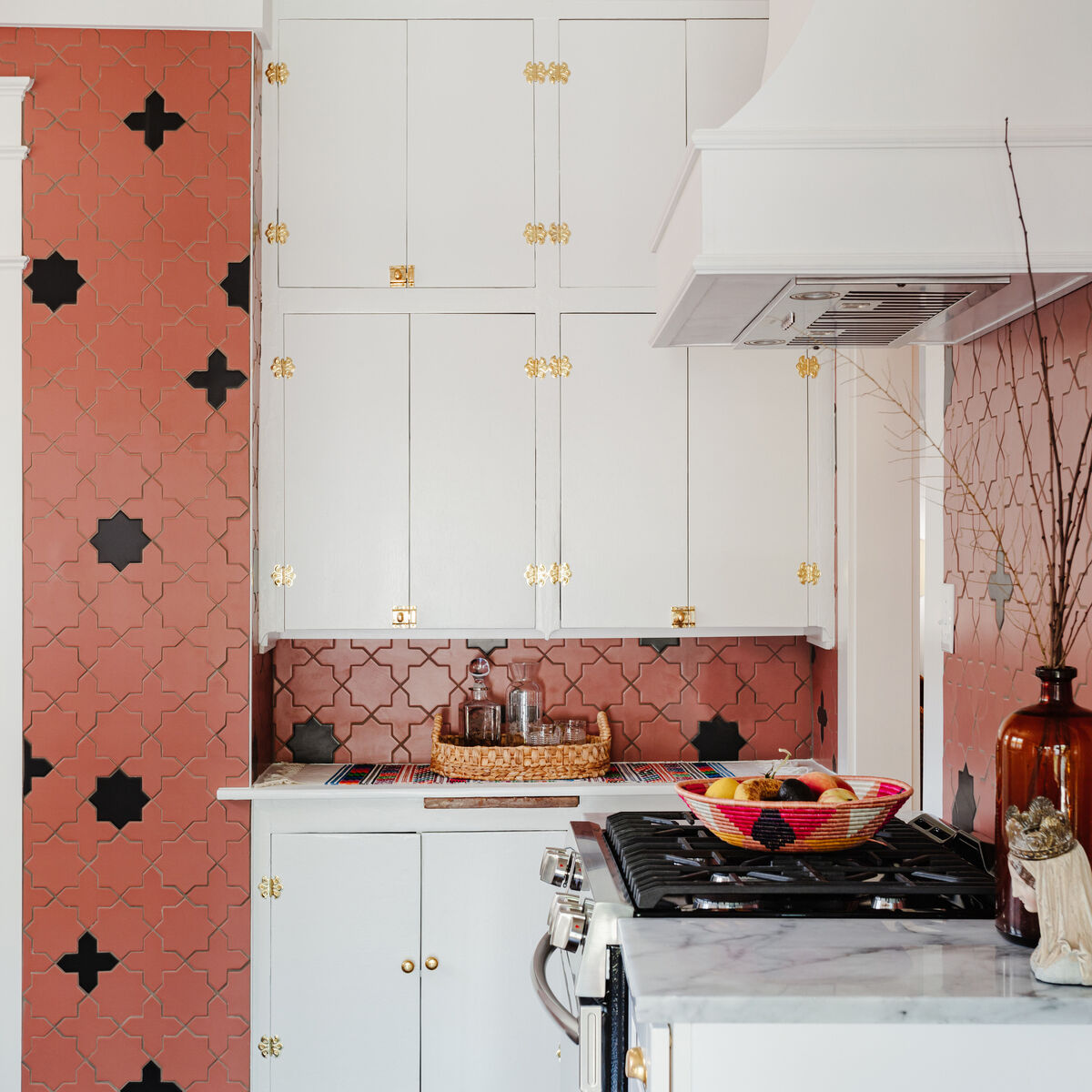 Eclectic Two-Toned Star and Cross Kitchen | Fireclay Tile