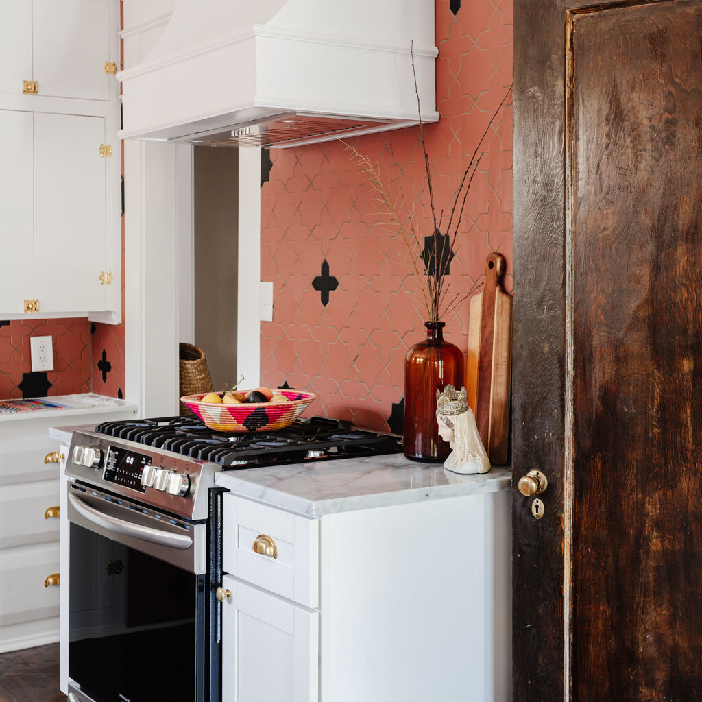 Eclectic Two-Toned Star and Cross Kitchen | Fireclay Tile
