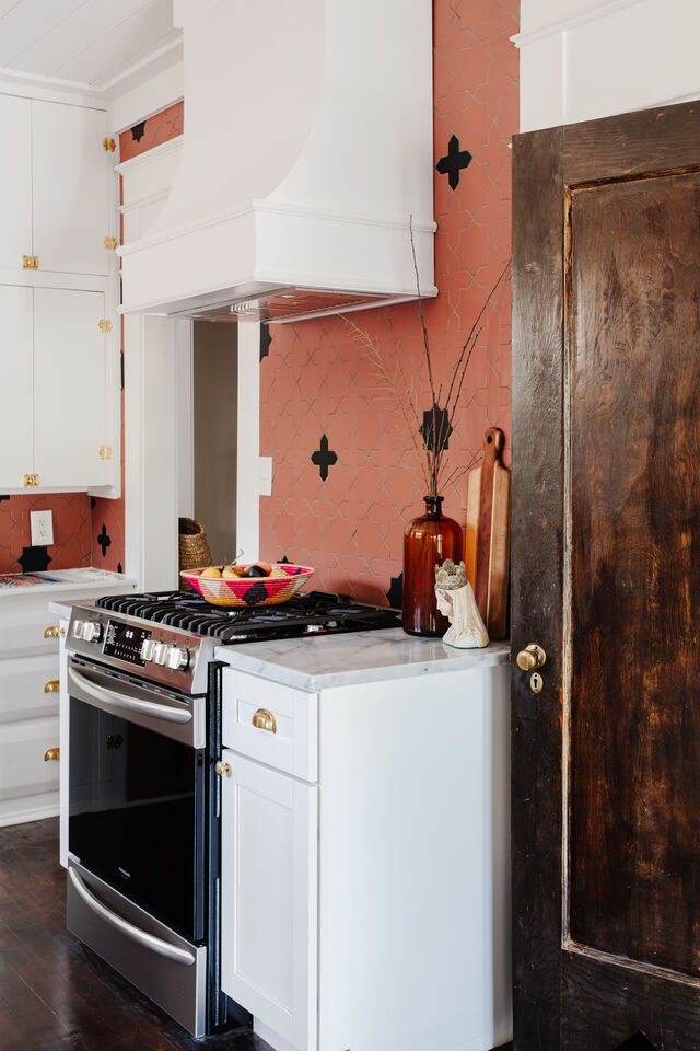 Eclectic Two-Toned Star and Cross Kitchen | Fireclay Tile
