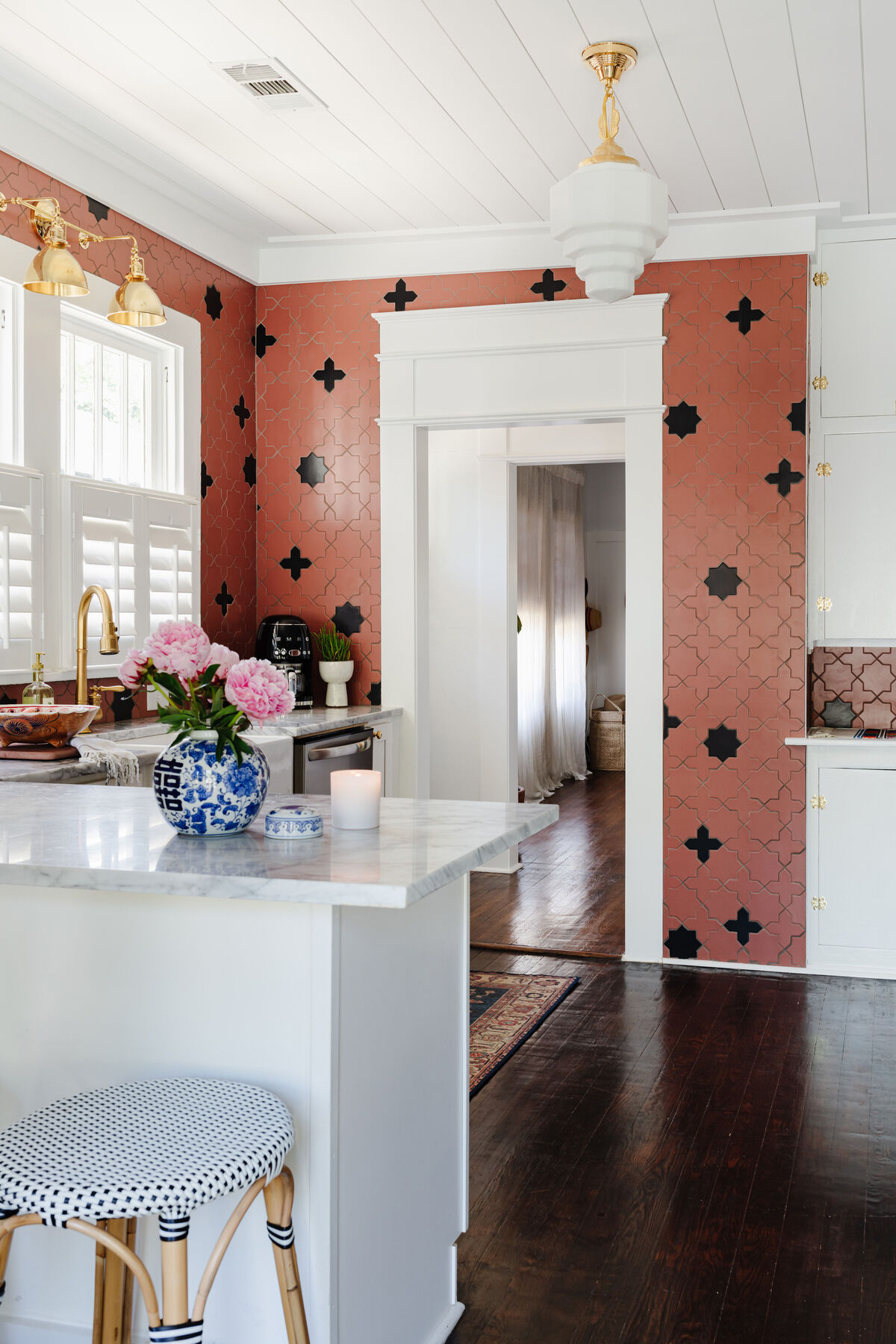 Eclectic Two-Toned Star and Cross Kitchen | Fireclay Tile