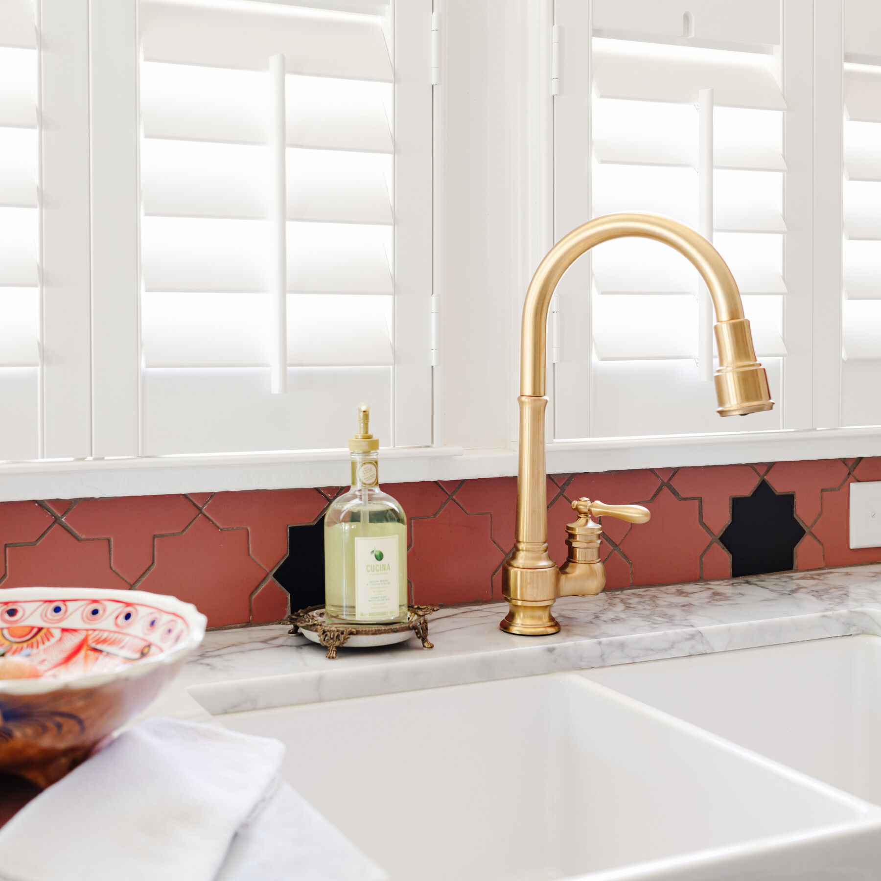 Eclectic Two-Toned Star and Cross Kitchen | Fireclay Tile