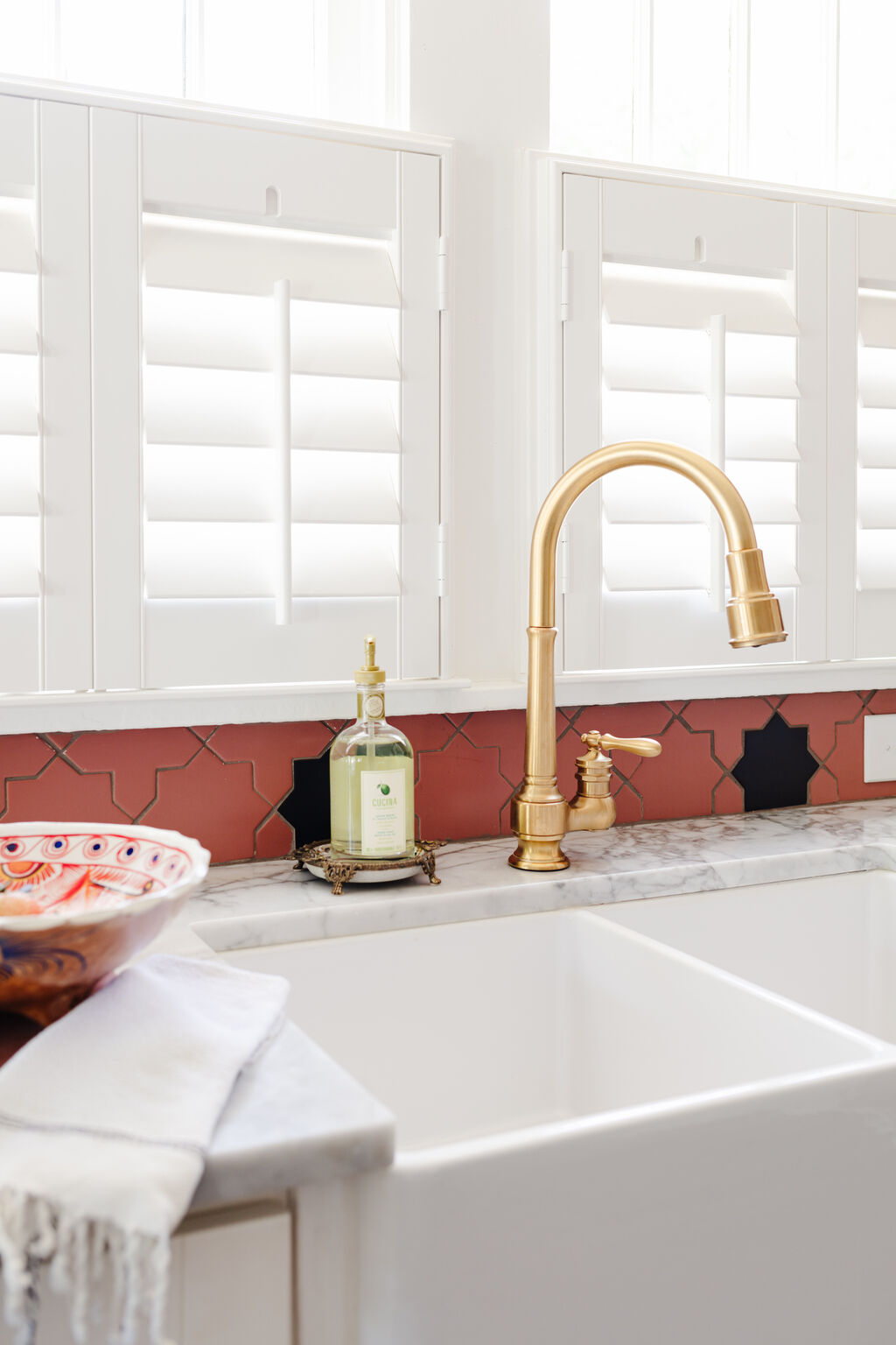 Eclectic Two-Toned Star and Cross Kitchen | Fireclay Tile