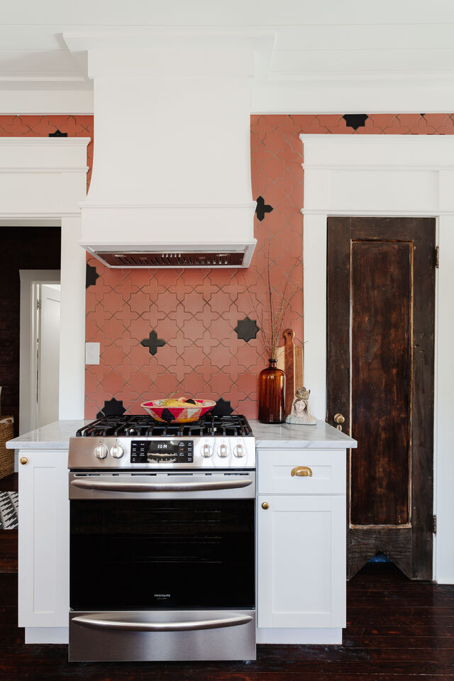 Eclectic Two-Toned Star and Cross Kitchen | Fireclay Tile