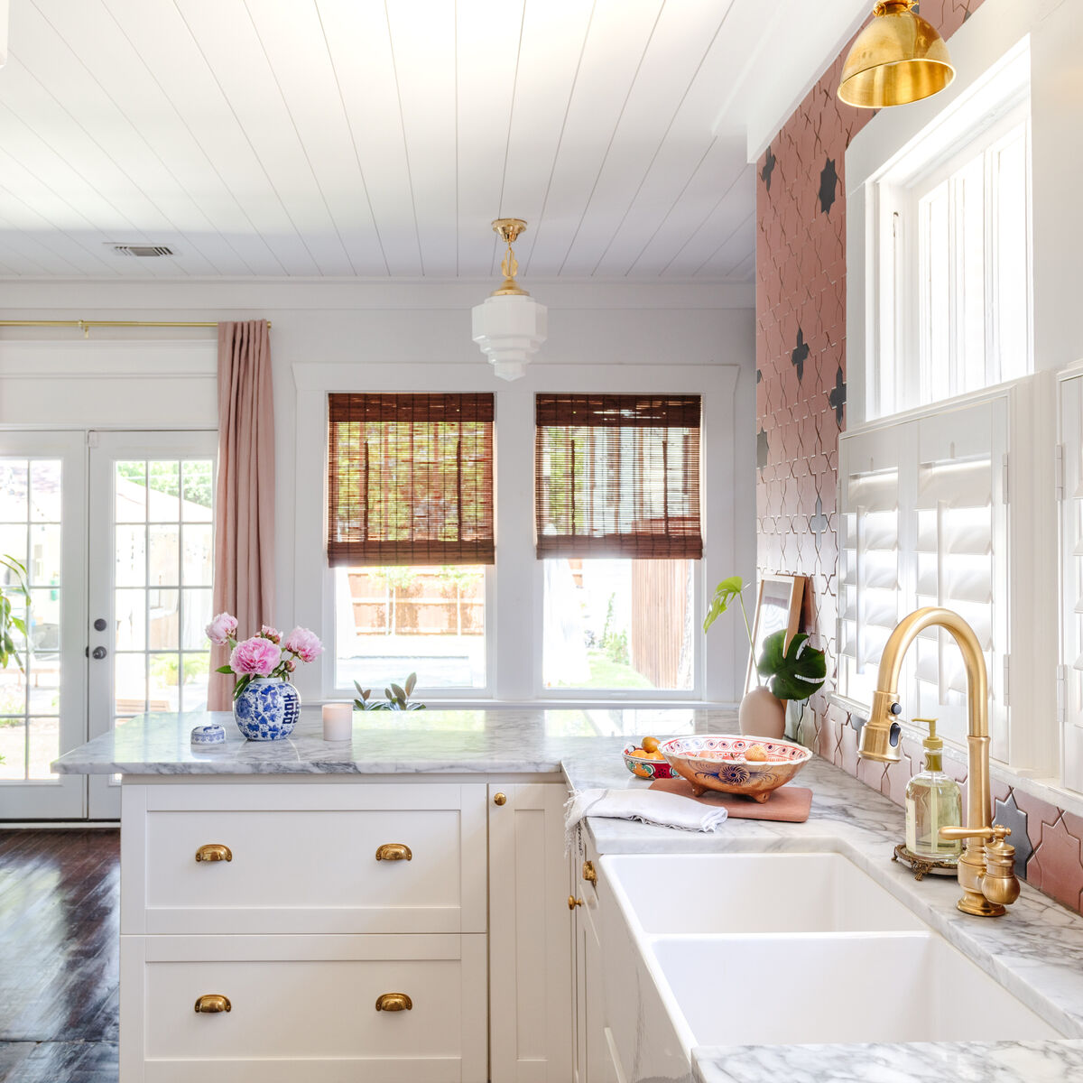 Eclectic Two-Toned Star and Cross Kitchen | Fireclay Tile