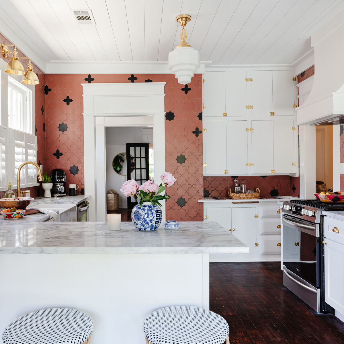 Eclectic Two-Toned Star and Cross Kitchen | Fireclay Tile