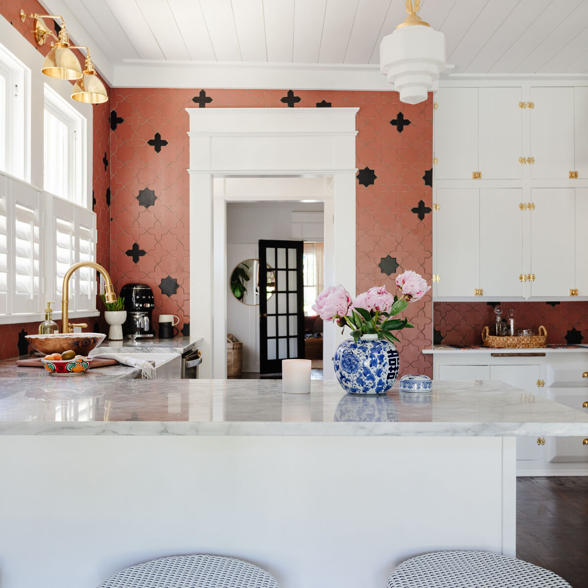 Eclectic Two-Toned Star and Cross Kitchen | Fireclay Tile