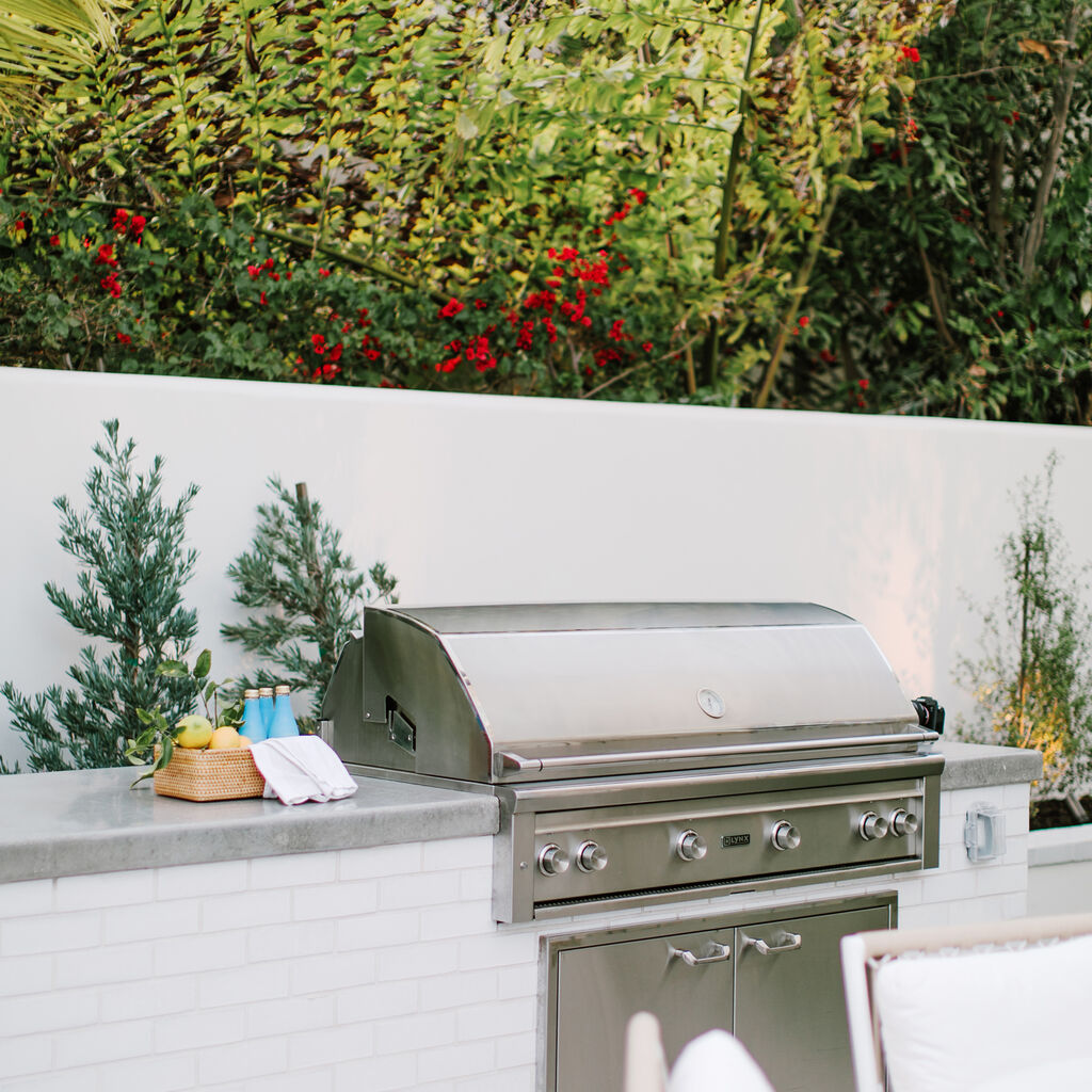 White Brick BBQ Island with Bar | Fireclay Tile
