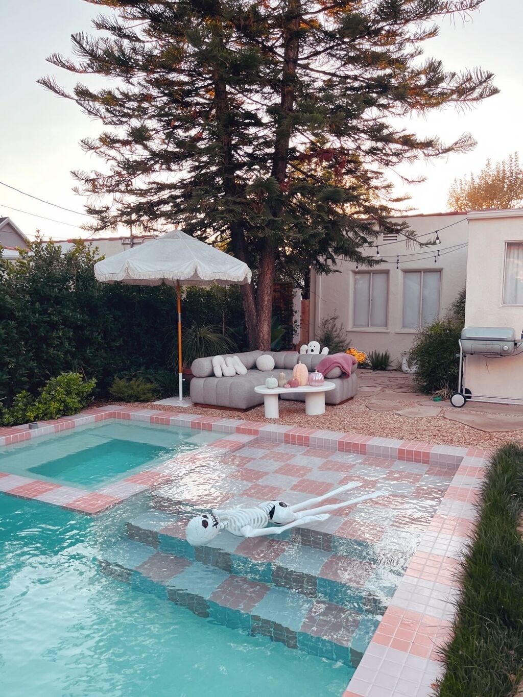 Samantha Klein: Spooky Checkered Pink Pool Tile | Fireclay Tile
