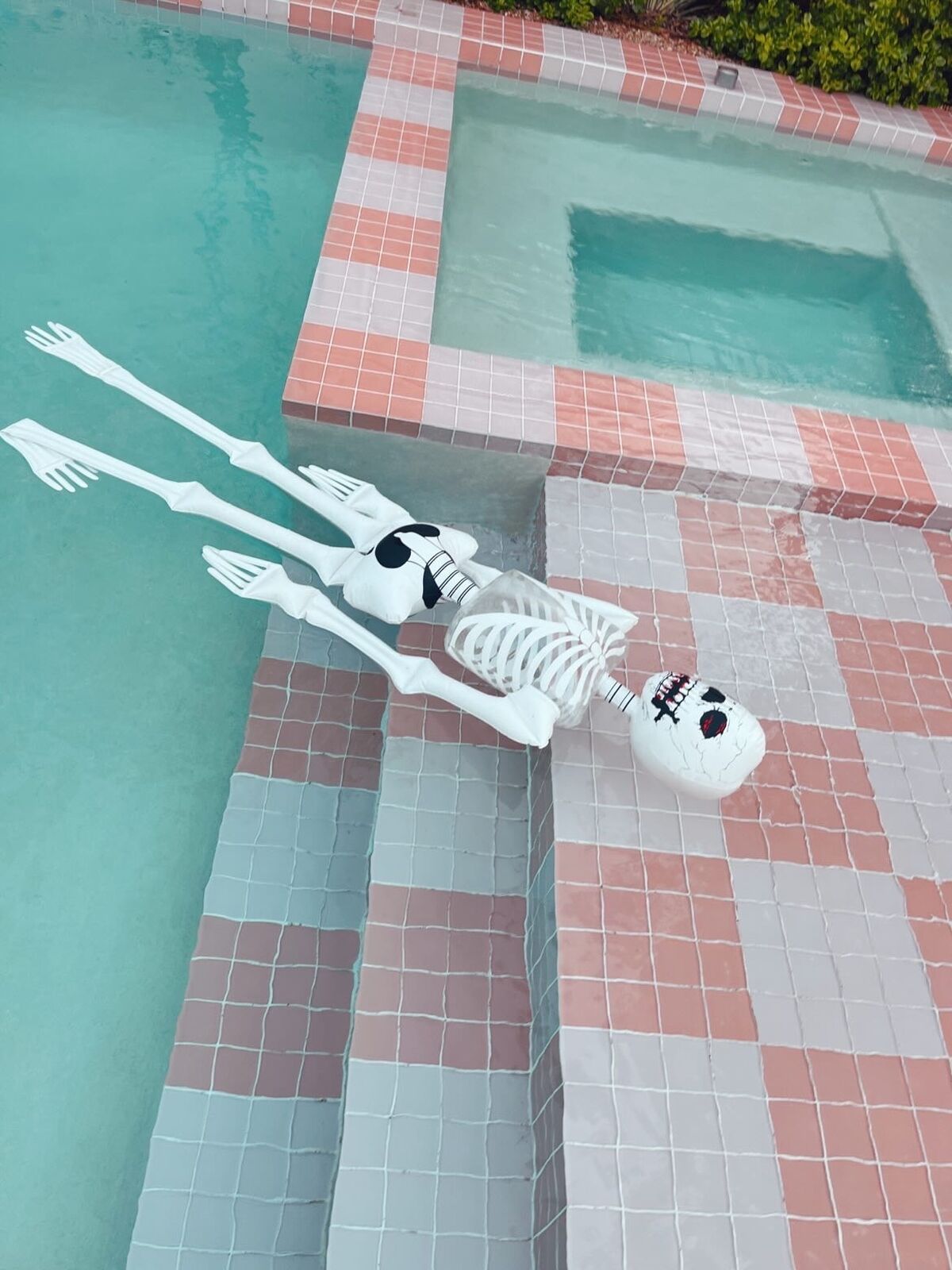 Samantha Klein: Spooky Checkered Pink Pool Tile | Fireclay Tile