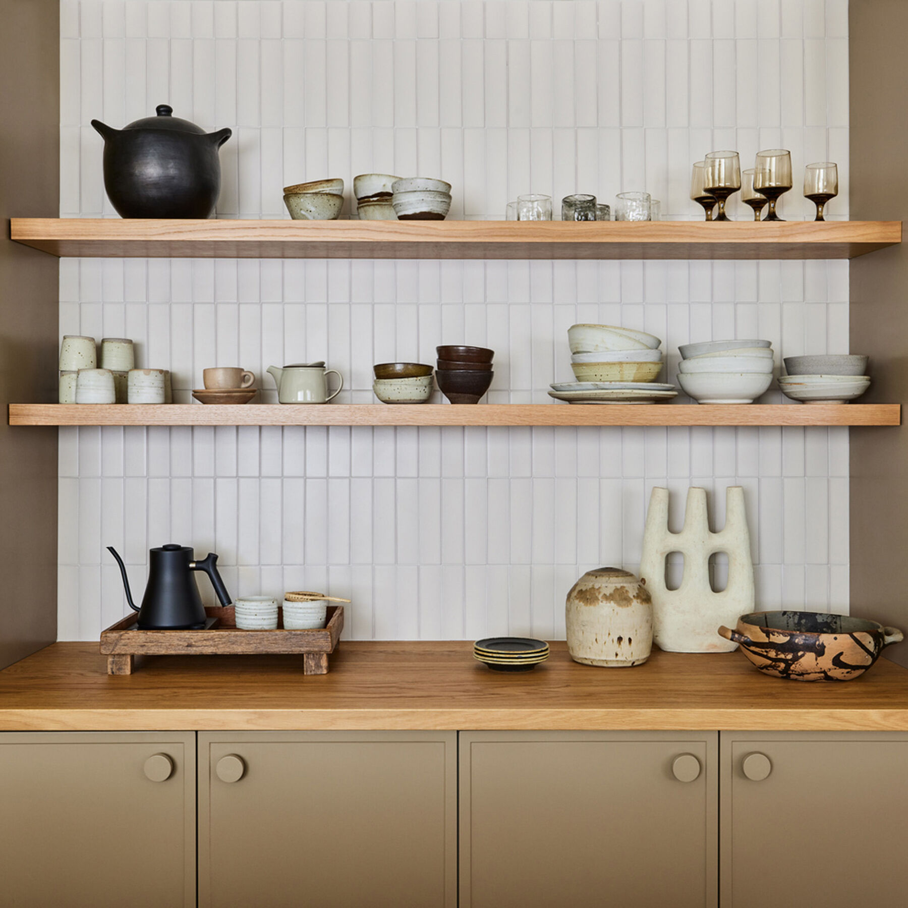 Sarah Sherman Samuel: 2x8 Feldspar Kitchen | Fireclay Tile