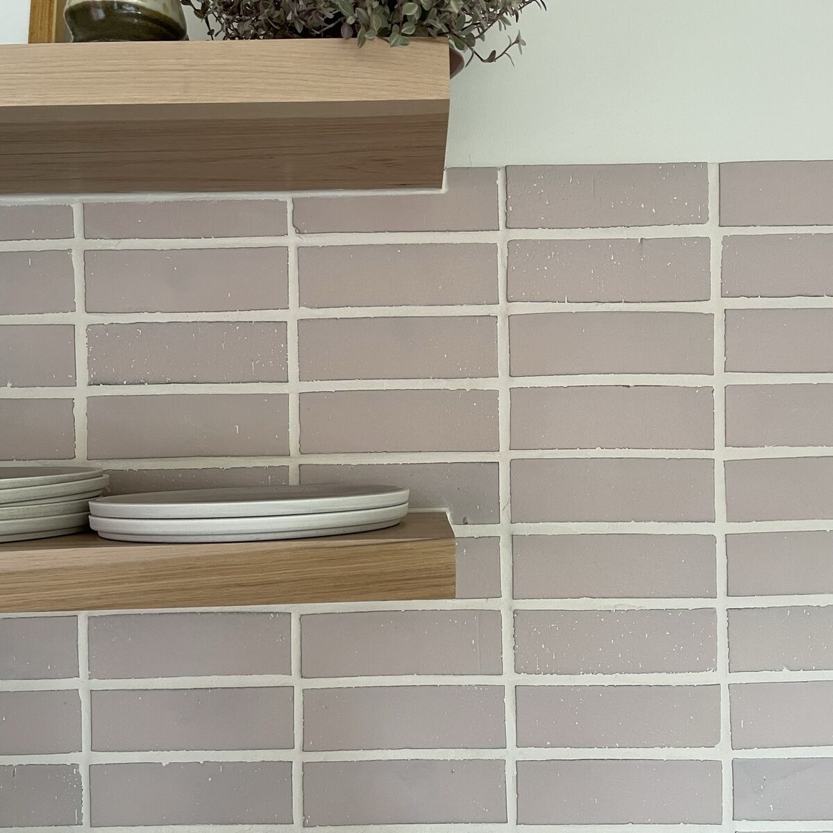 Pink Brick Craftsman Kitchen Backsplash | Fireclay Tile