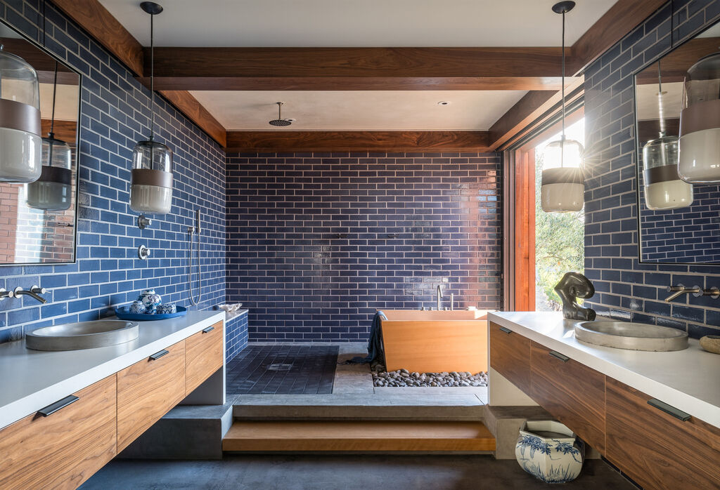 Appalachian Brick Spa Bathroom | Fireclay Tile