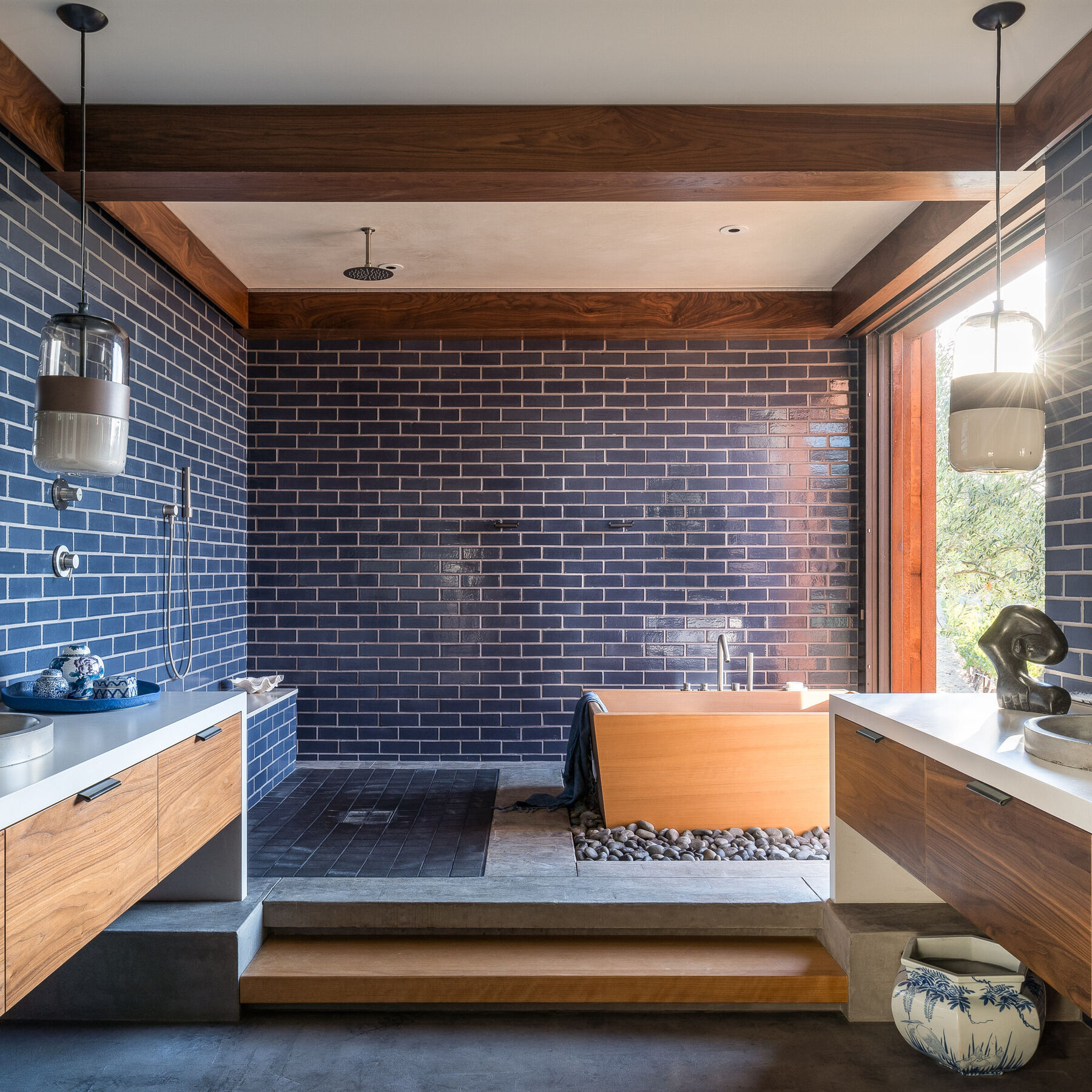 Appalachian Brick Spa Bathroom | Fireclay Tile