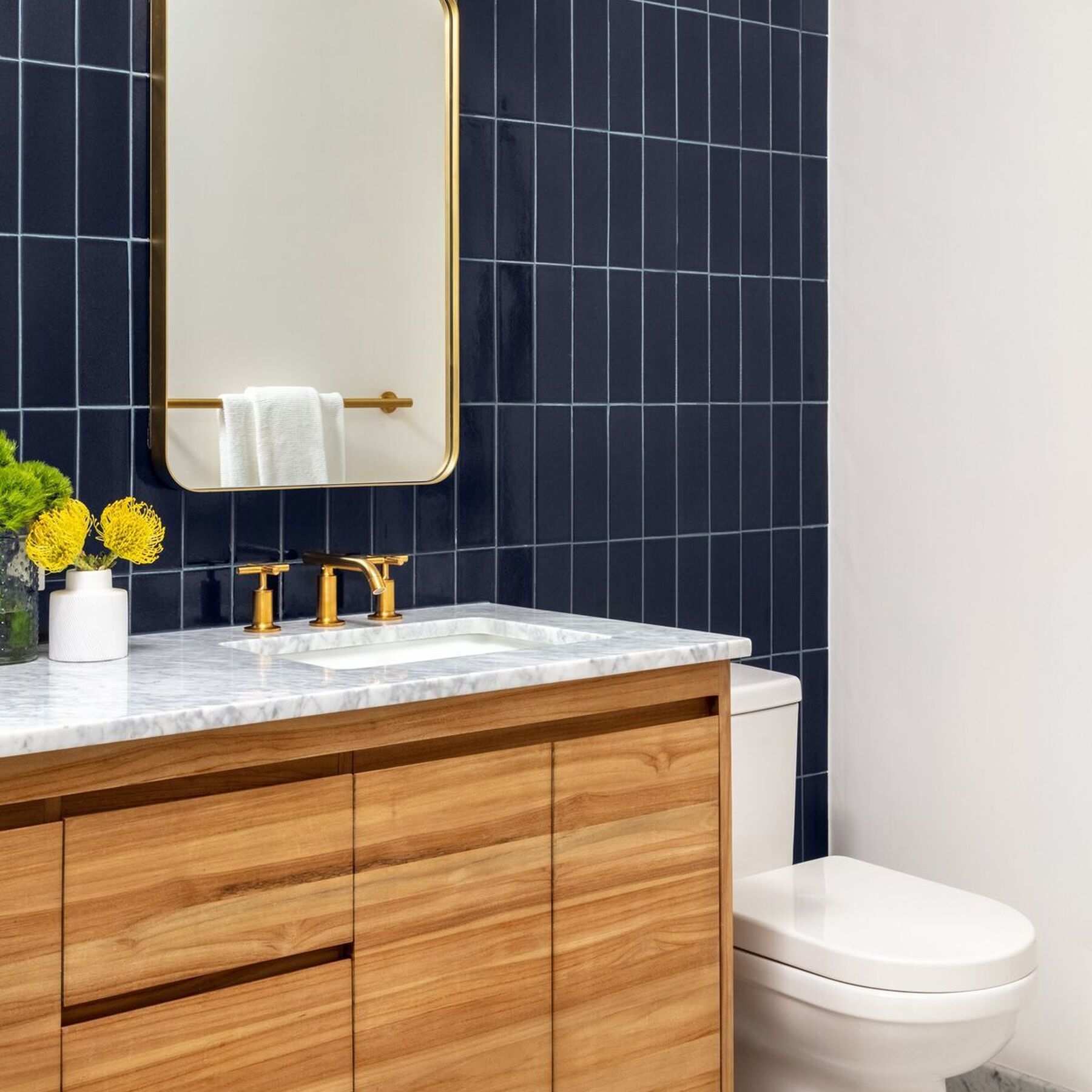 Lyons Studio Navy Blue Tile Bathroom | Fireclay Tile