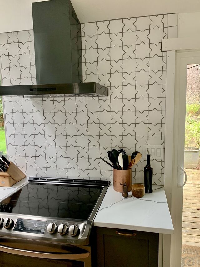 Before & After Star and Cross Kitchen Backsplash | Fireclay Tile