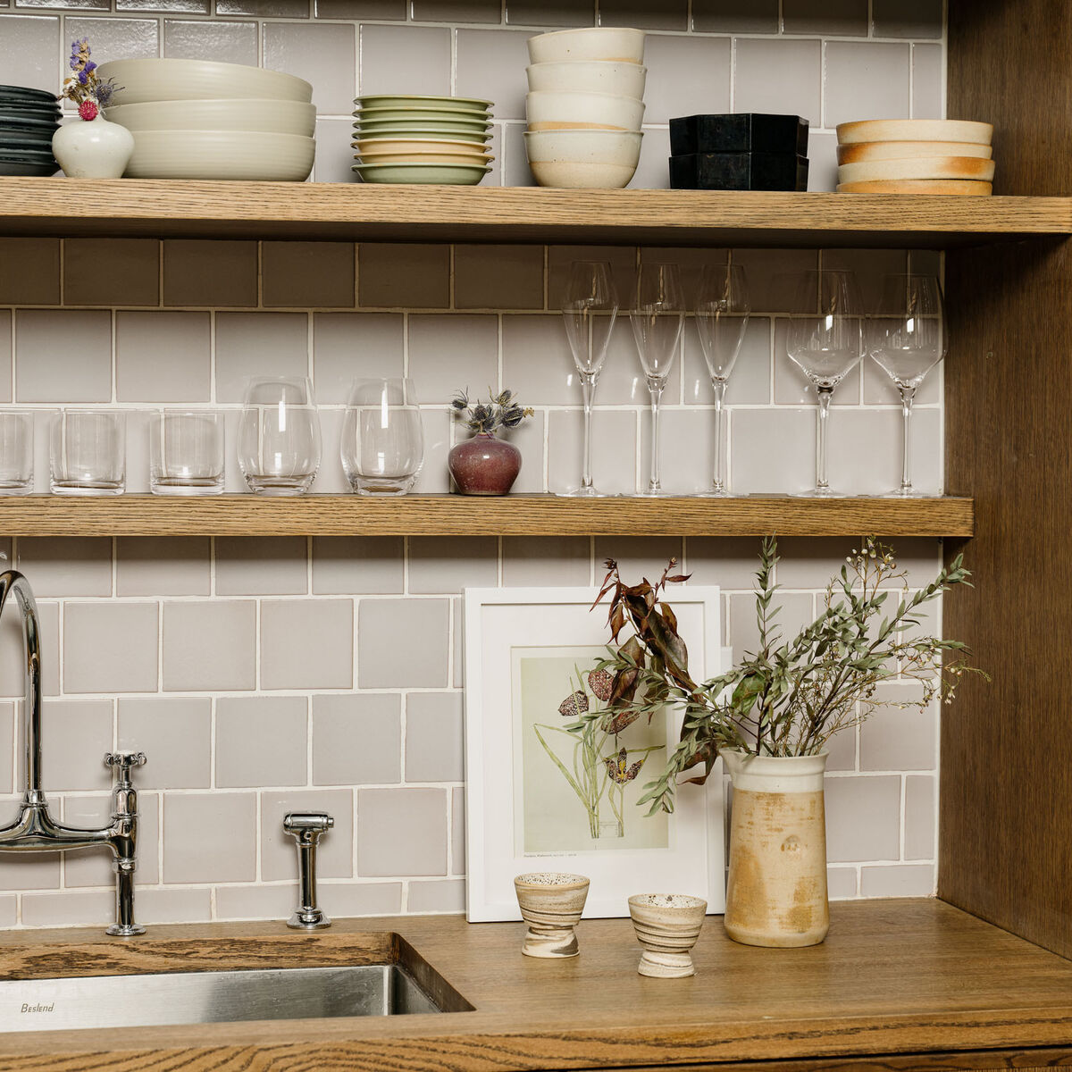 Home on Woodbine: 4x4 Dust Storm Kitchen Backsplash | Fireclay Tile