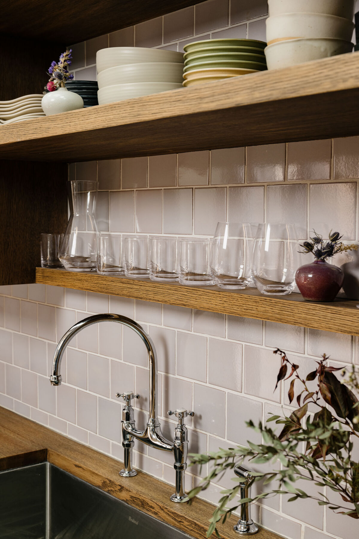 Home on Woodbine: 4x4 Dust Storm Kitchen Backsplash | Fireclay Tile