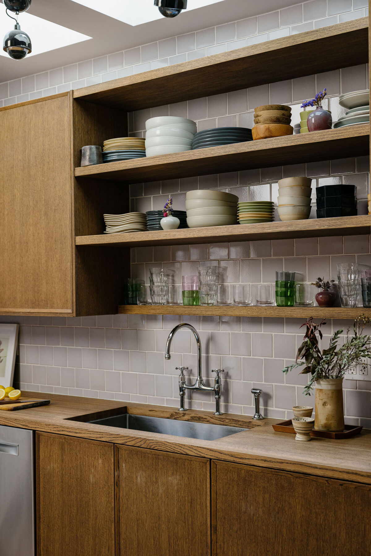 Home on Woodbine: 4x4 Dust Storm Kitchen Backsplash | Fireclay Tile