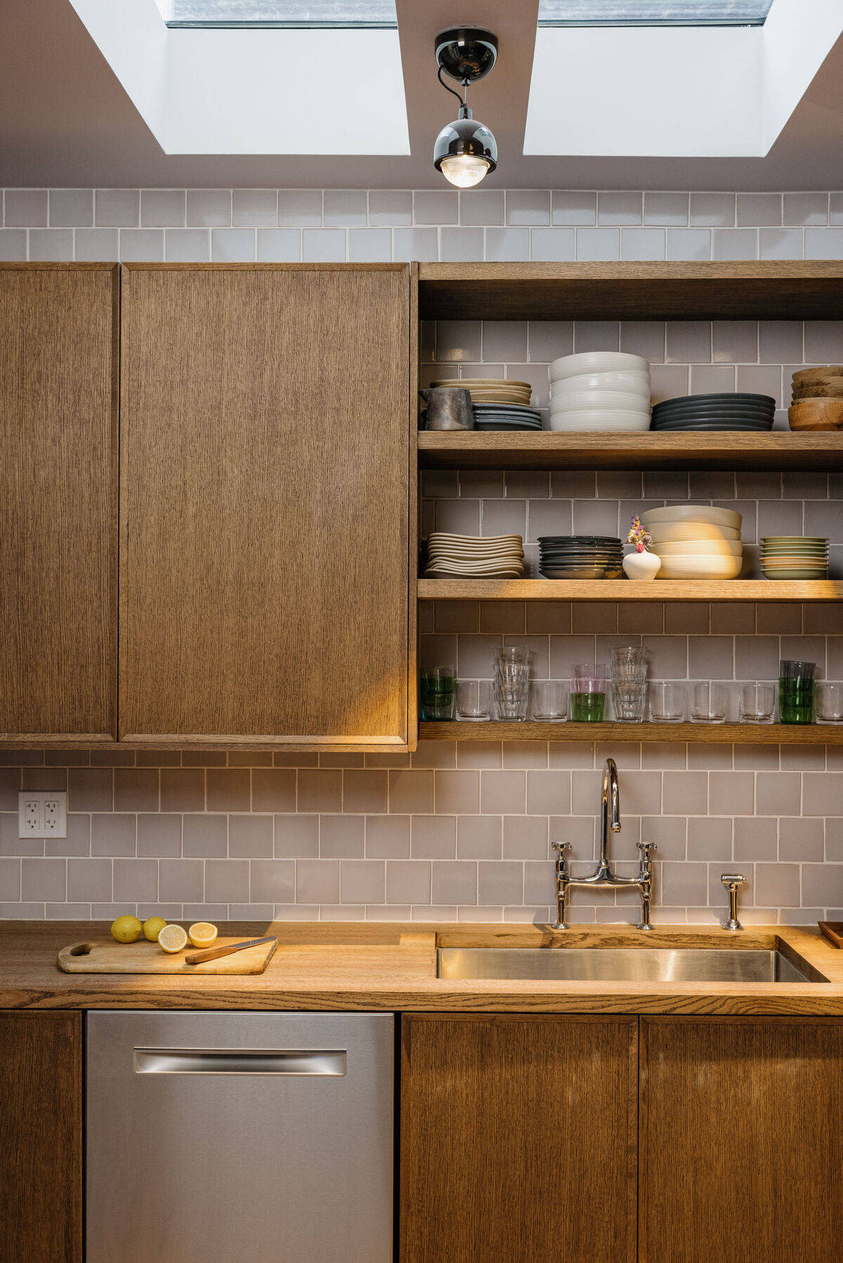 Home on Woodbine: 4x4 Dust Storm Kitchen Backsplash | Fireclay Tile