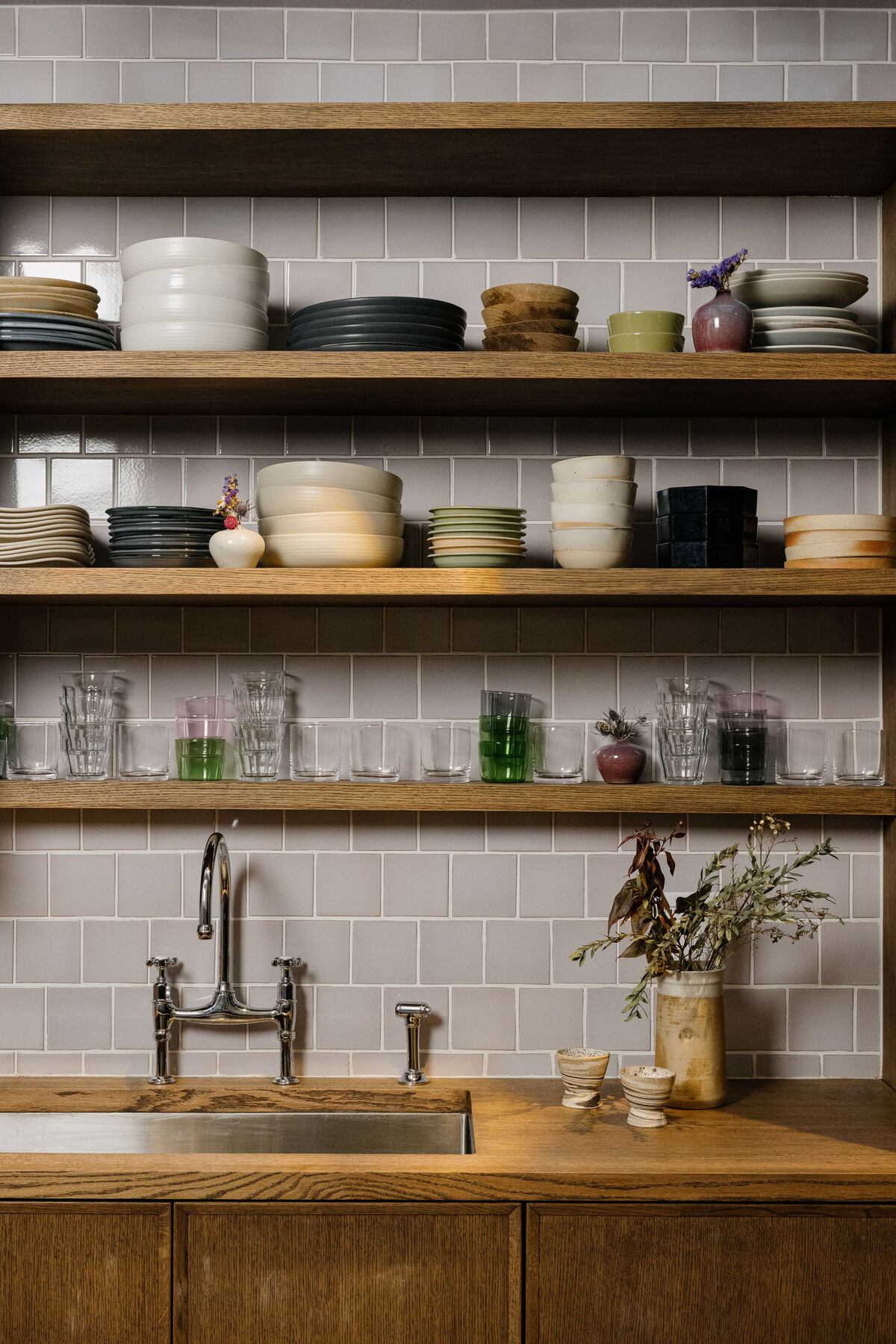 Home on Woodbine: 4x4 Dust Storm Kitchen Backsplash | Fireclay Tile