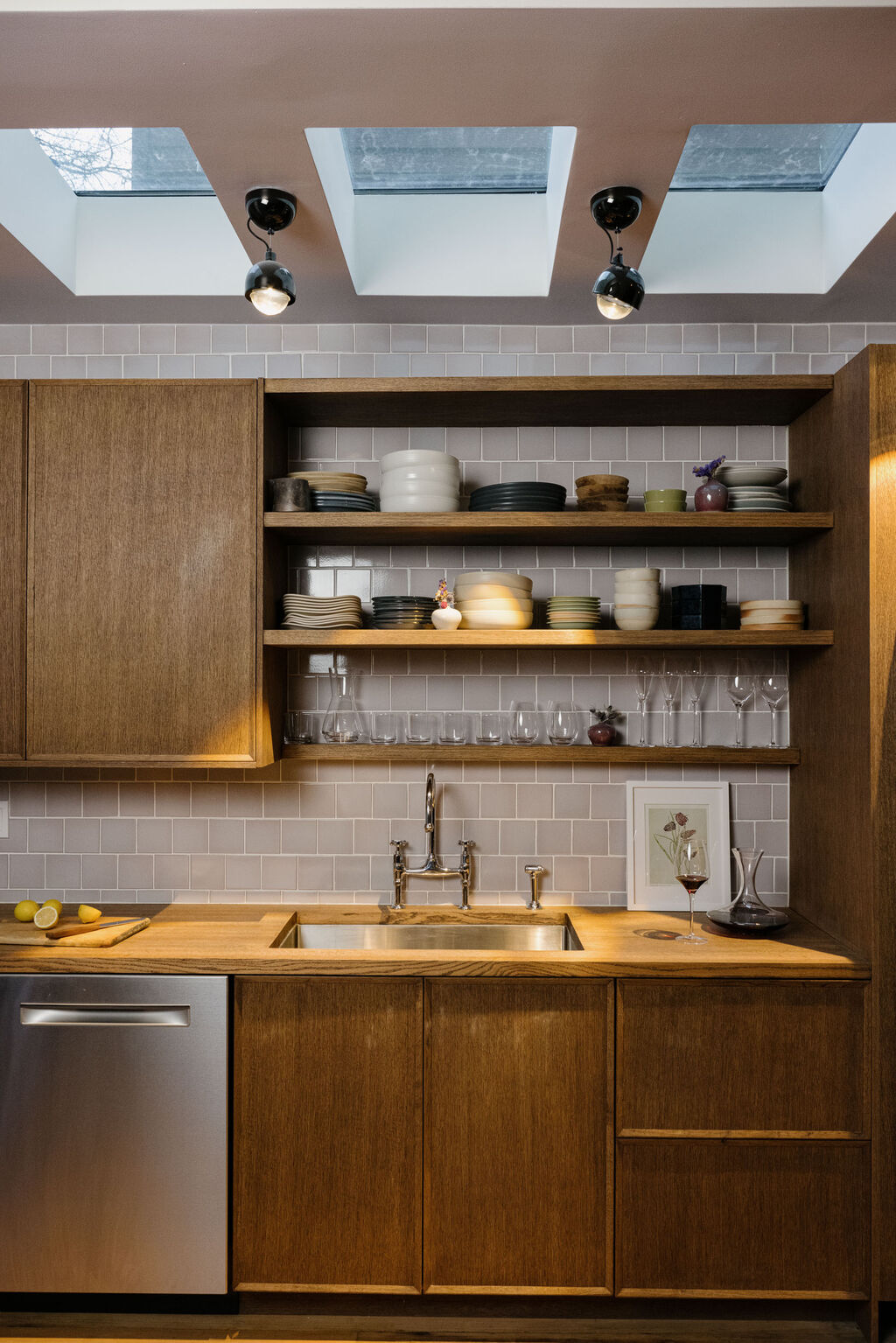 Home on Woodbine: 4x4 Dust Storm Kitchen Backsplash | Fireclay Tile