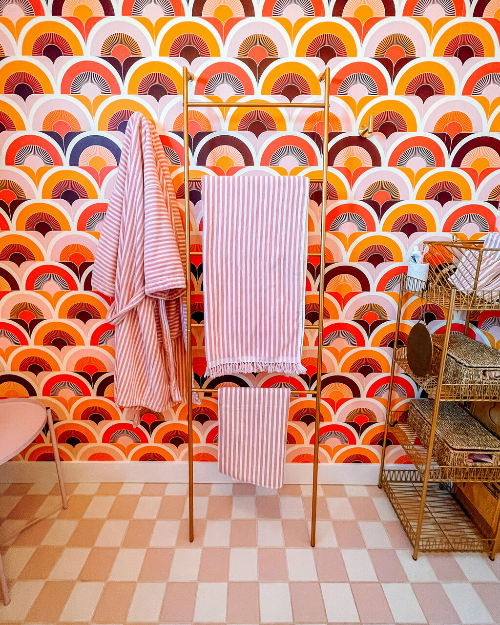 Dazey Den: Vintage-Inspired Pink Checkerboard Bathroom | Fireclay Tile