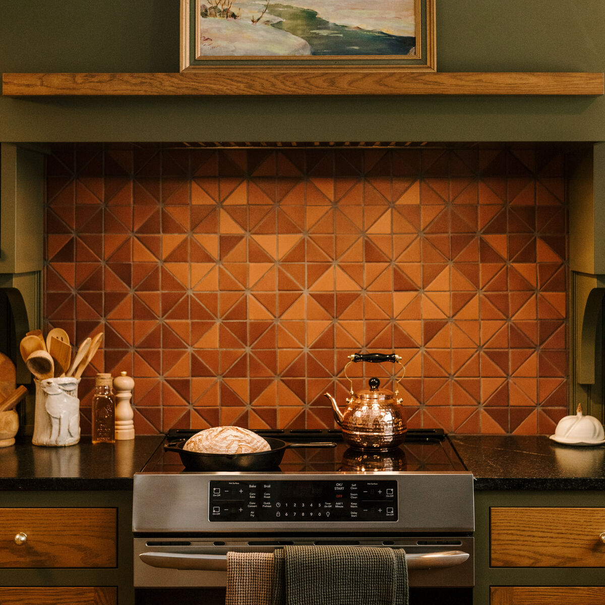 Antique Triangle Mosaic Kitchen Backsplash | Fireclay Tile