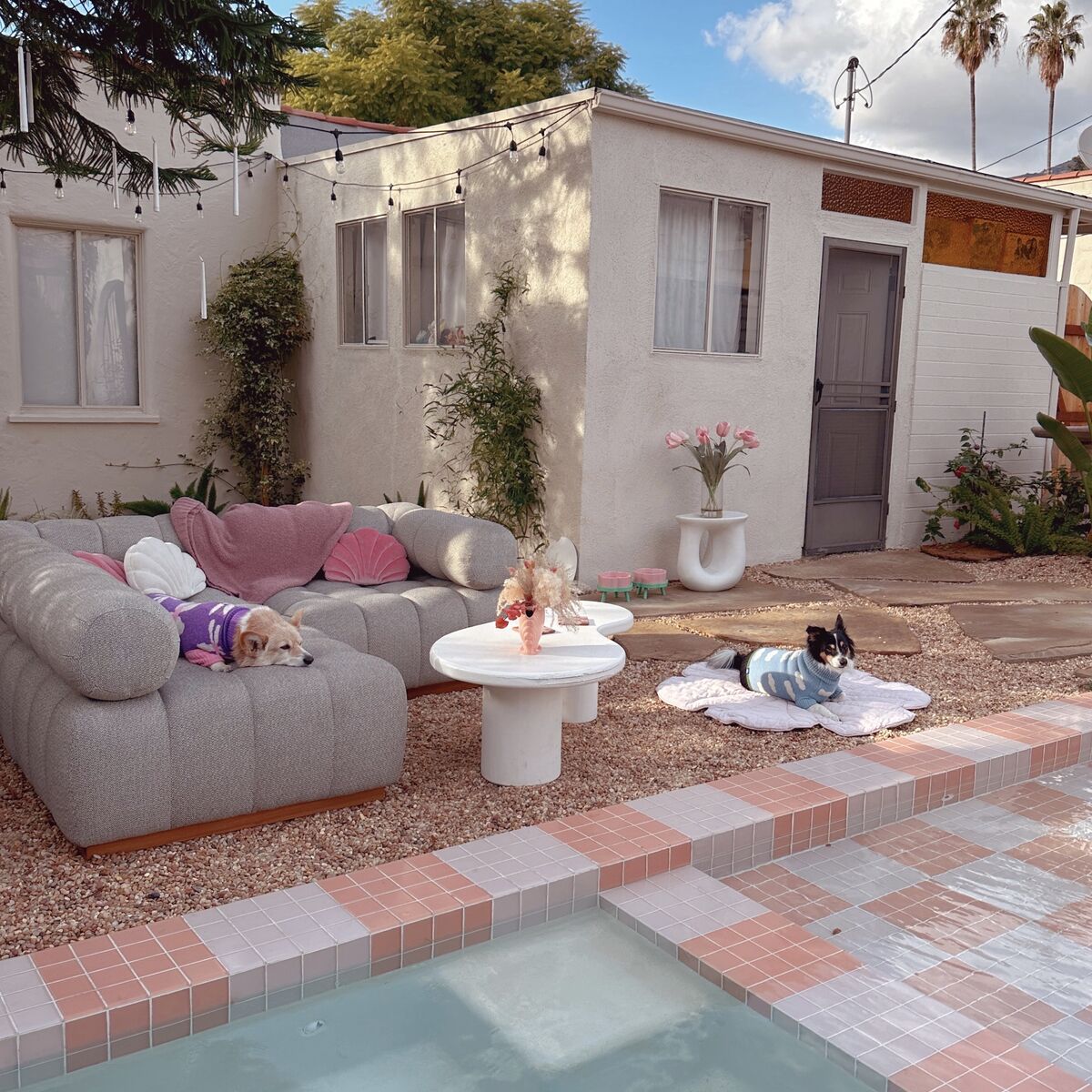 Samantha Klein: Checkered Pink Pool Tile | Fireclay Tile