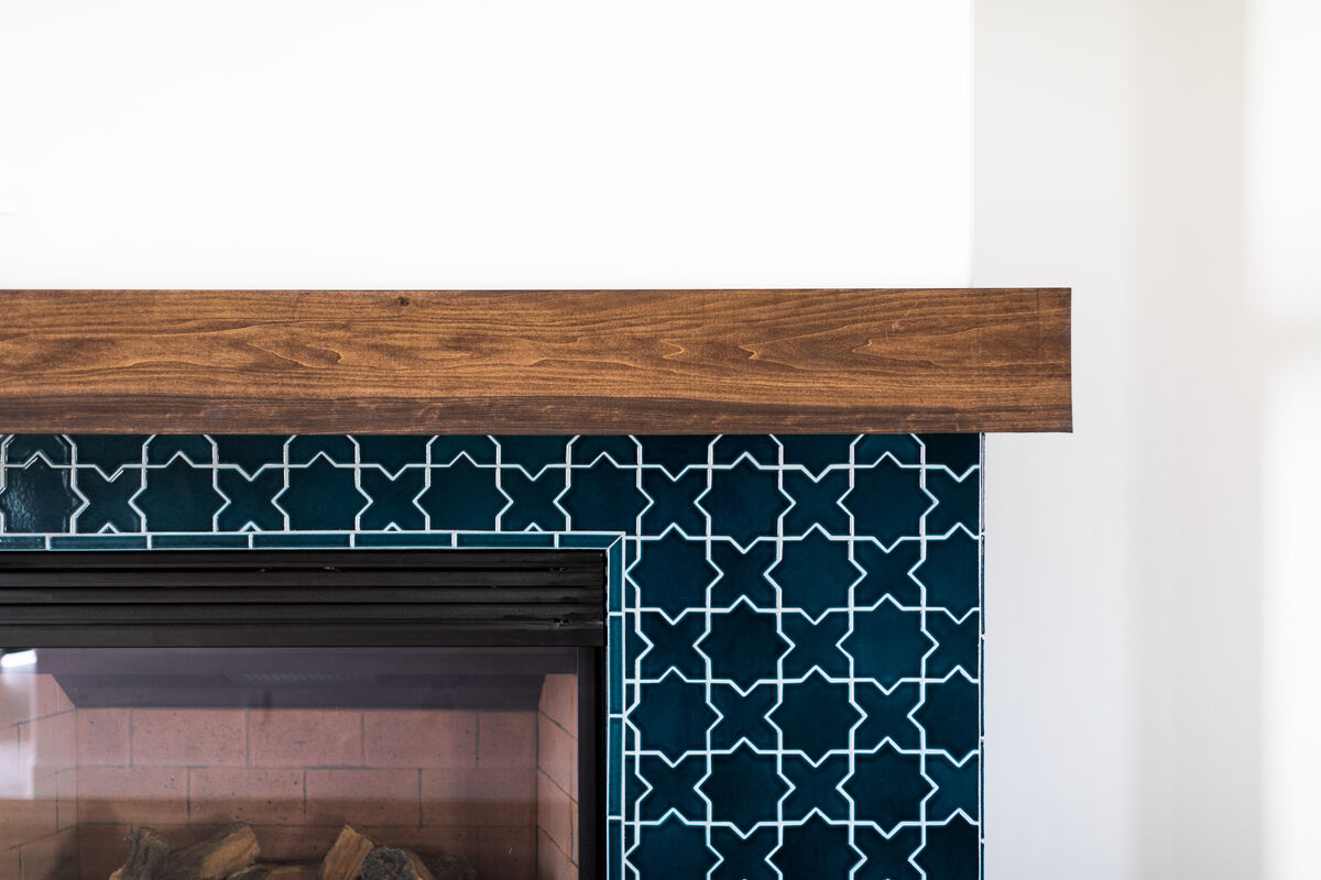 Caspian Sea Mini Star & Cross Fireplace | Fireclay Tile