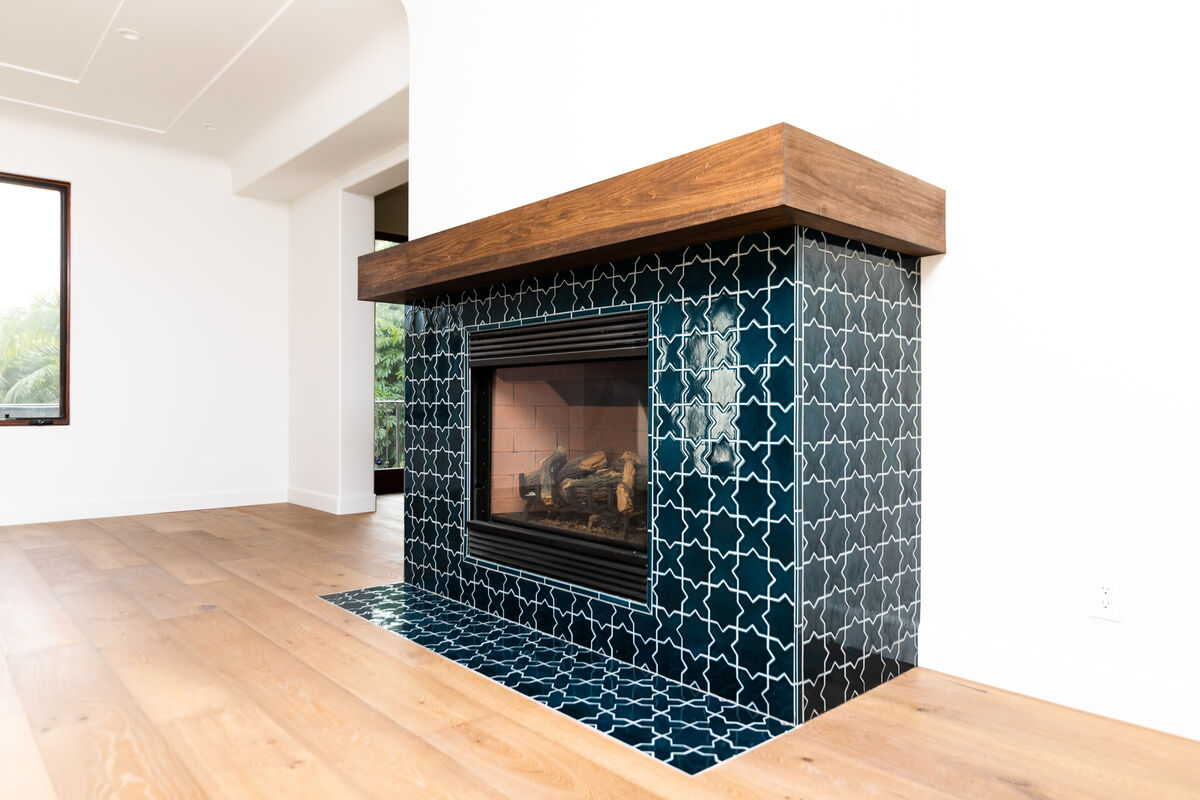 Caspian Sea Mini Star & Cross Fireplace | Fireclay Tile