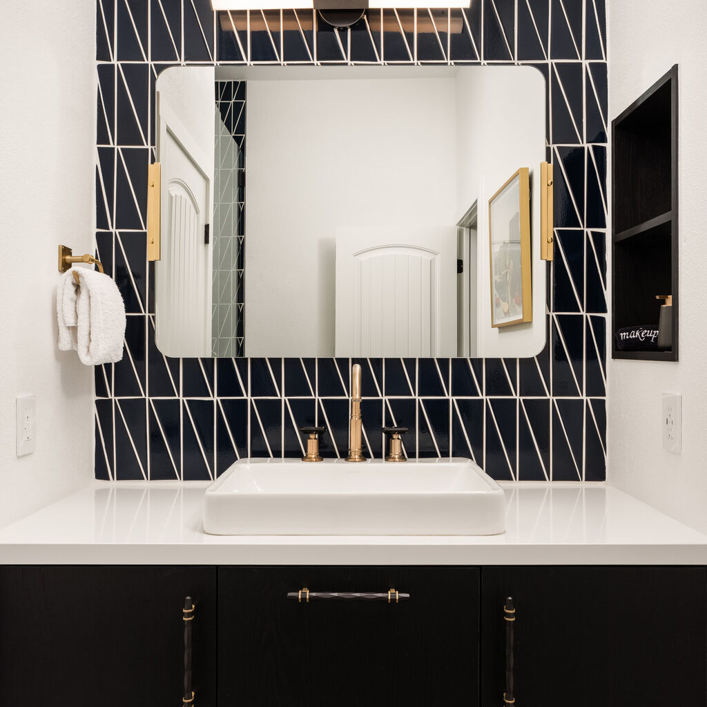 Foxden Hospitality: Pool Suite Scalene Bathroom | Fireclay Tile