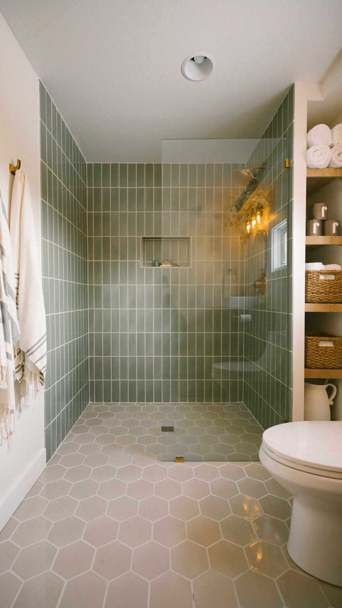 Your Search for the Perfect Green Tile Shower Ends… | Fireclay Tile