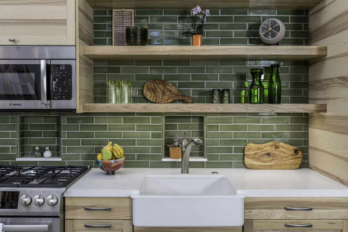 Pop of Green Kitchen and Bath | Fireclay Tile