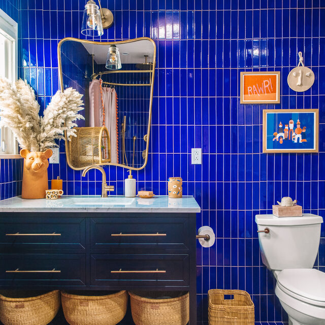 Bright and Bold in Blue Bath | Fireclay Tile