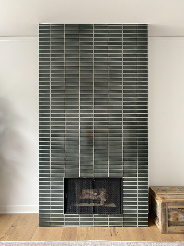 Dark Green Handmade Fireplace Tiles | Fireclay Tile